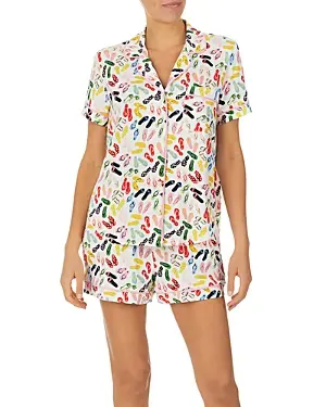 Kate Spade New York Printed Short Pajama Set Sandal Multi