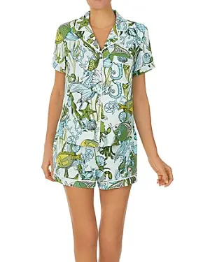 Kate Spade New York Printed Short Pajama Set Sea Life
