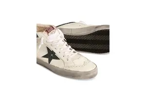 GOLDEN GOOSE Mid Star Wingtip Sneakers - White/ivory