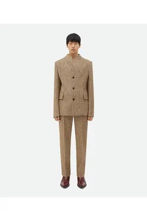 Bottega Veneta Knotted Wool Funnel Neck Jacket