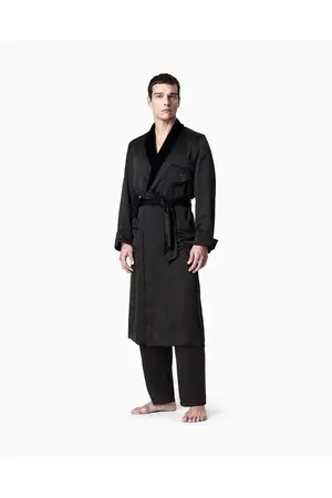 Giorgio Armani Monogrammed Silk Dressing Gown
