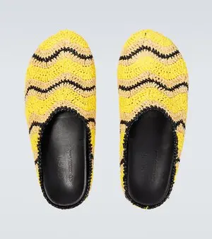 Marni X No Vacancy Inn Woven Mules - Yellow