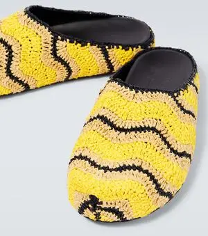 Marni X No Vacancy Inn Woven Mules - Yellow