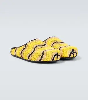Marni X No Vacancy Inn Woven Mules - Yellow