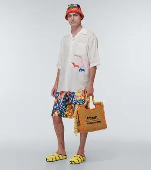 Marni X No Vacancy Inn Woven Mules - Yellow