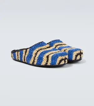 Marni X No Vacancy Inn Raffia-effect Slippers - Multicoloured