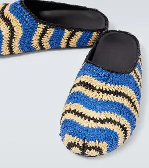 Marni X No Vacancy Inn Raffia-effect Slippers - Multicoloured