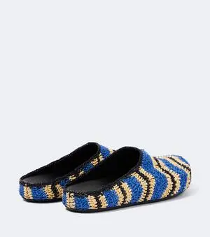 Marni X No Vacancy Inn Raffia-effect Slippers - Multicoloured
