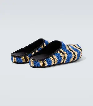 Marni X No Vacancy Inn Raffia-effect Slippers - Multicoloured