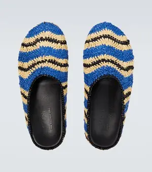 Marni X No Vacancy Inn Raffia-effect Slippers - Multicoloured