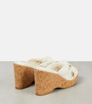 JIMMY CHOO Avenue Leather Wedge Sandals