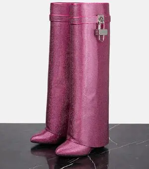 Givenchy Shark Lock Embellished Knee-high Boots