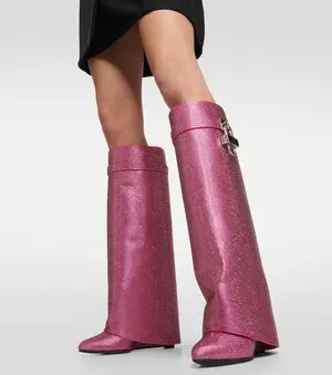 Givenchy Shark Lock Embellished Knee-high Boots