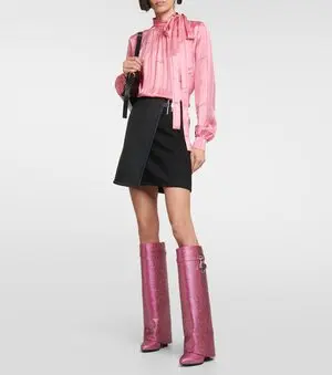Givenchy Shark Lock Embellished Knee-high Boots
