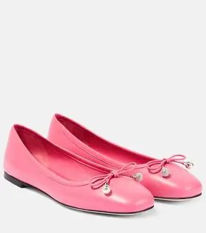 JIMMY CHOO Elme Leather Ballet Flats