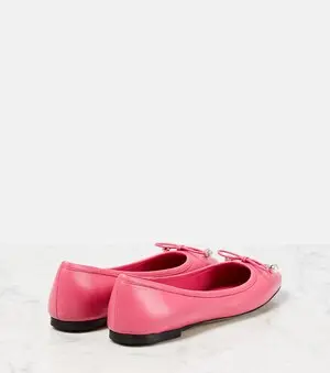 JIMMY CHOO Elme Leather Ballet Flats