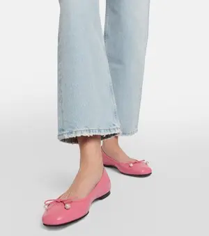 JIMMY CHOO Elme Leather Ballet Flats