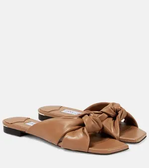 JIMMY CHOO Avenue Leather Sandals - Brown