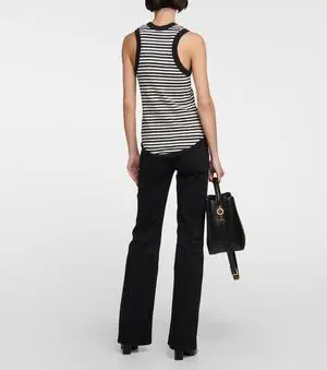 Saint Laurent Cassandre Striped Jersey Top