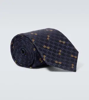 Gucci Horsebit Silk Neck Tie - Blue
