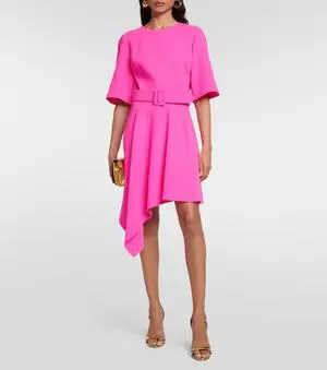 Oscar De La Renta Asymmetric Wool-blend Minidress