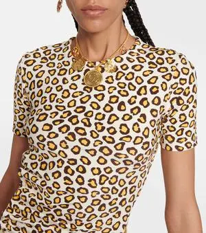 Rabanne Leopard-print Jersey Midi Dress