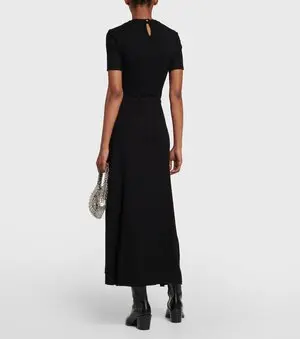 Rabanne Pleated Jersey Maxi Dress - Black
