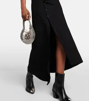 Rabanne Pleated Jersey Maxi Dress - Black