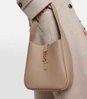 Saint Laurent Le 5 À 7 Small Leather Shoulder Bag - Grey