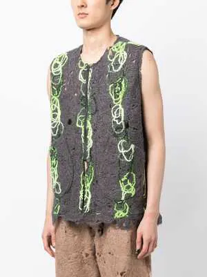VITELLI Open-knit Zipped Waistcoat