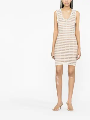 GENNY Sleeveless Mini Dress With Braided Edge
