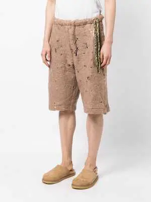 VITELLI Distressed Open-knit Shorts
