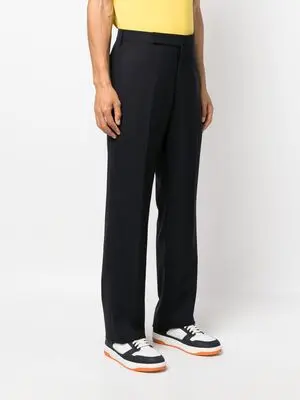 LARDINI High-waisted Wool Trousers - Blue
