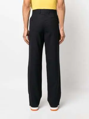 LARDINI High-waisted Wool Trousers - Blue