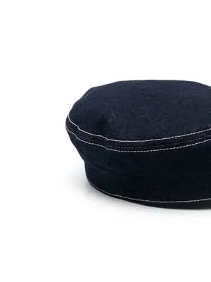 Alberta Ferretti Logo Plaque Denim Sailor Hat
