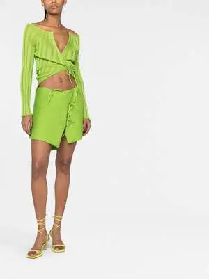 A. ROEGE HOVE Emma Tie-embellished Miniskirt - Green