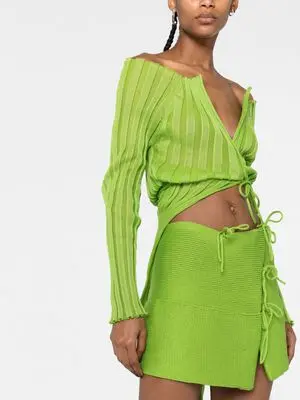 A. ROEGE HOVE Emma Tie-embellished Miniskirt - Green