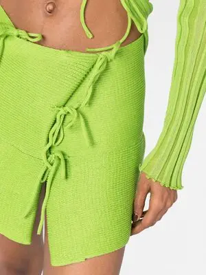 A. ROEGE HOVE Emma Tie-embellished Miniskirt - Green