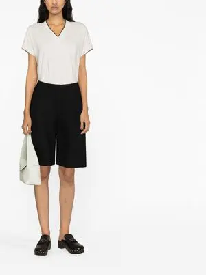 Brunello Cucinelli Monili Chain V-neck T-shirt - Neutrals