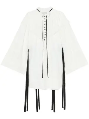LEE MATHEWS Two-tone Thigh-length Dress - White