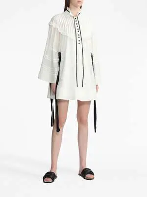 LEE MATHEWS Two-tone Ramie Dress