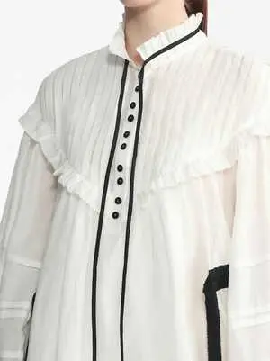 LEE MATHEWS Two-tone Ramie Dress