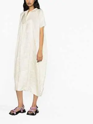 DANIELA GREGIS Embroidered Maxi Shirt Dress
