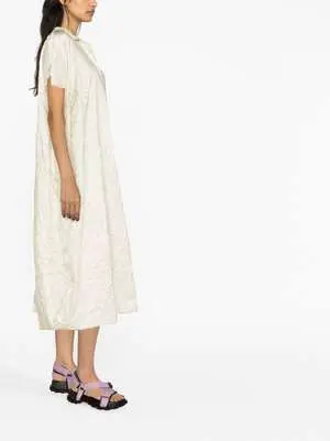 DANIELA GREGIS Embroidered Maxi Shirt Dress