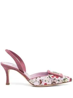 Manolo Blahnik Maysli 70mm Floral-print Pumps
