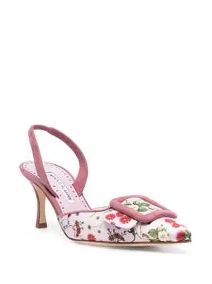 Manolo Blahnik Maysli 70mm Floral-print Pumps