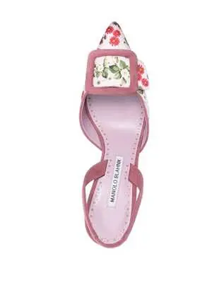 Manolo Blahnik Maysli 70mm Floral-print Pumps