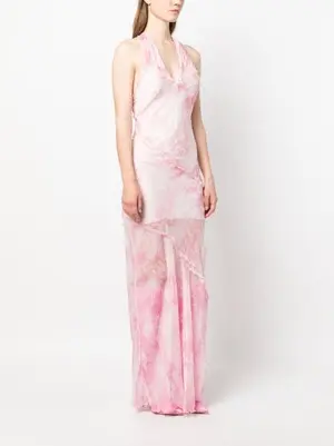 MSGM Sheer Ruffle-detail Maxi Dress