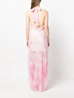 MSGM Sheer Ruffle-detail Maxi Dress
