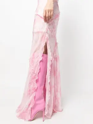 MSGM Sheer Ruffle-detail Maxi Dress